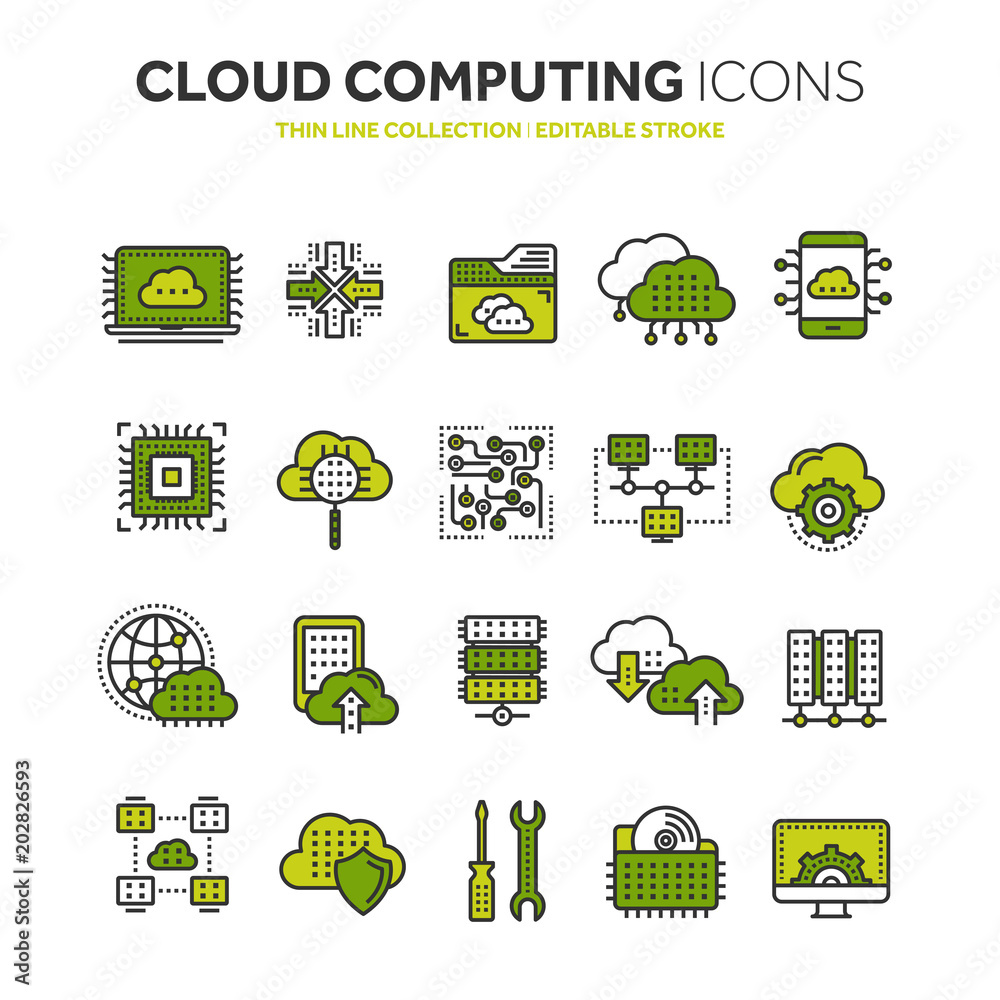 Cloud computing. Internet technology. Online services. Data ...