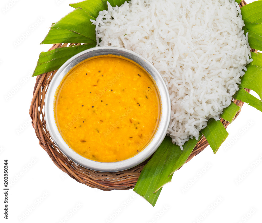 Indian Traditional Cuisine Dal Fry or Rice Also Know as Dal Chawal ...