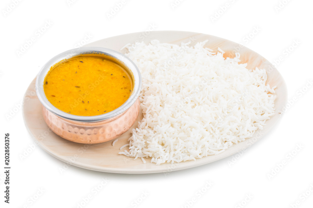 Indian Traditional Cuisine Dal Fry or Rice Also Know as Dal Chawal ...