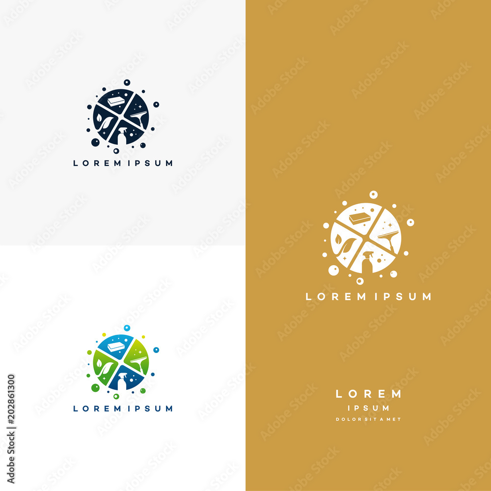 Cleaning Service Business logo design, Eco Cleaning logo Concept vector ...