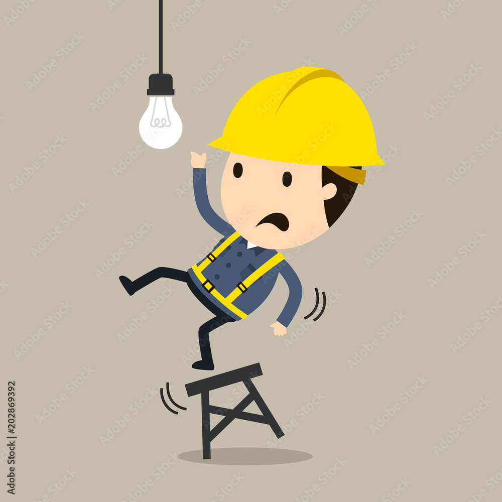 Safety and accident, Electric shock, Vector illustration, , Industrial ...