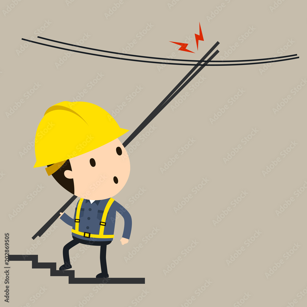 Electric shock, Get shocked, Vector illustration, Safety and accident ...