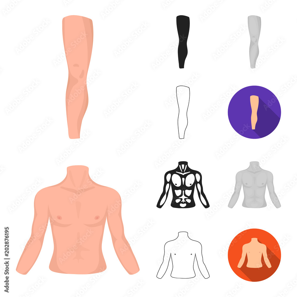 Part of the body, limb cartoon,black,flat,monochrome,outline icons in ...