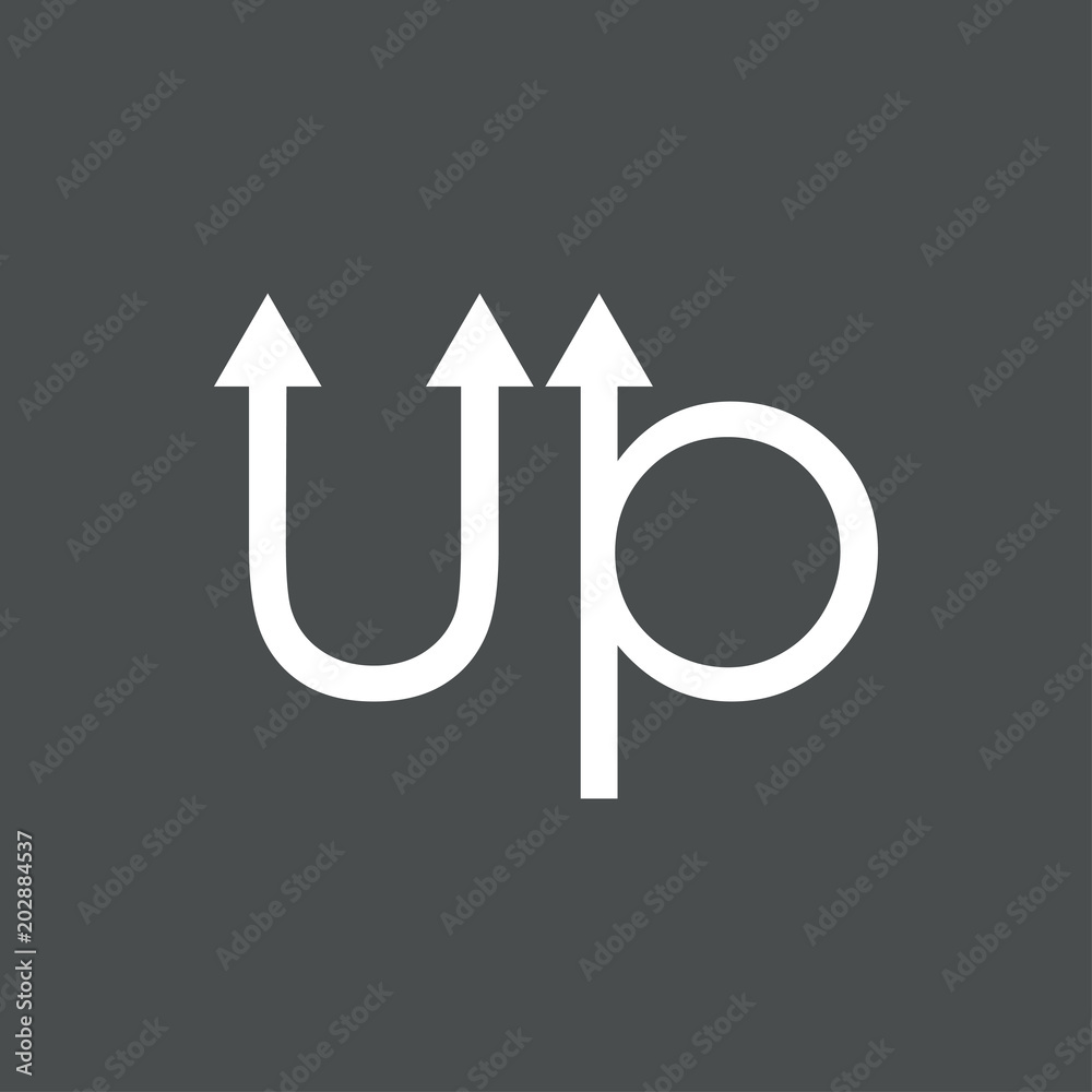 Tipografia up con flechas en color blanco Stock Vector | Adobe Stock