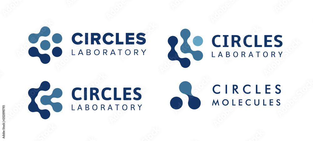 Abstract isolated logo from blue connect dots, hexagon logos template ...