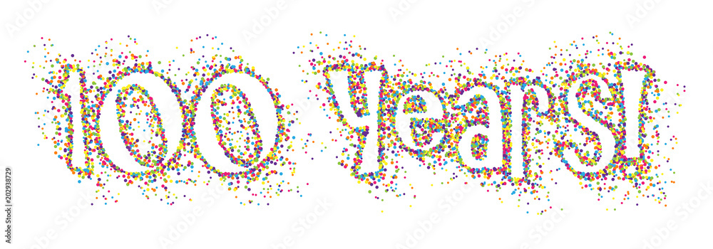 100 YEARS! colorful confetti banner Stock Vector | Adobe Stock