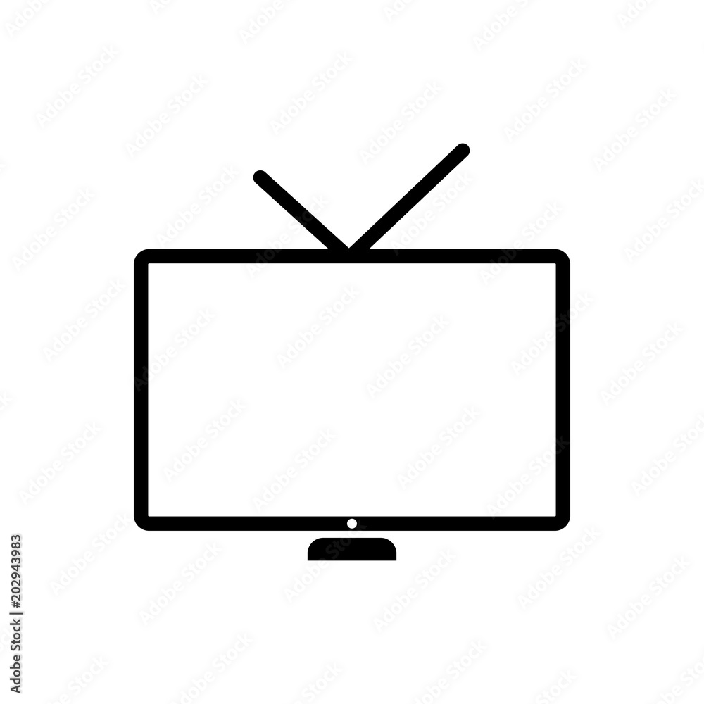 Tv Icon in trendy flat style isolated on white background. Television ...