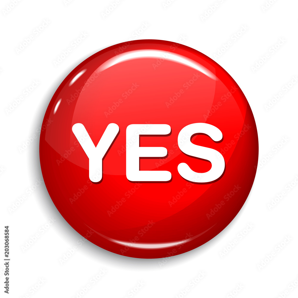 Yes Round Vector Web Element Circular Button Icon Design Stock Vector ...