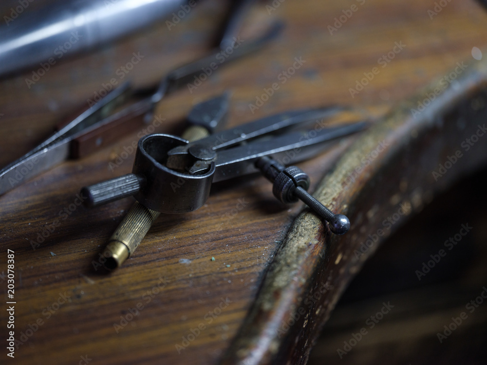 Different tools at table Stock Photo | Adobe Stock