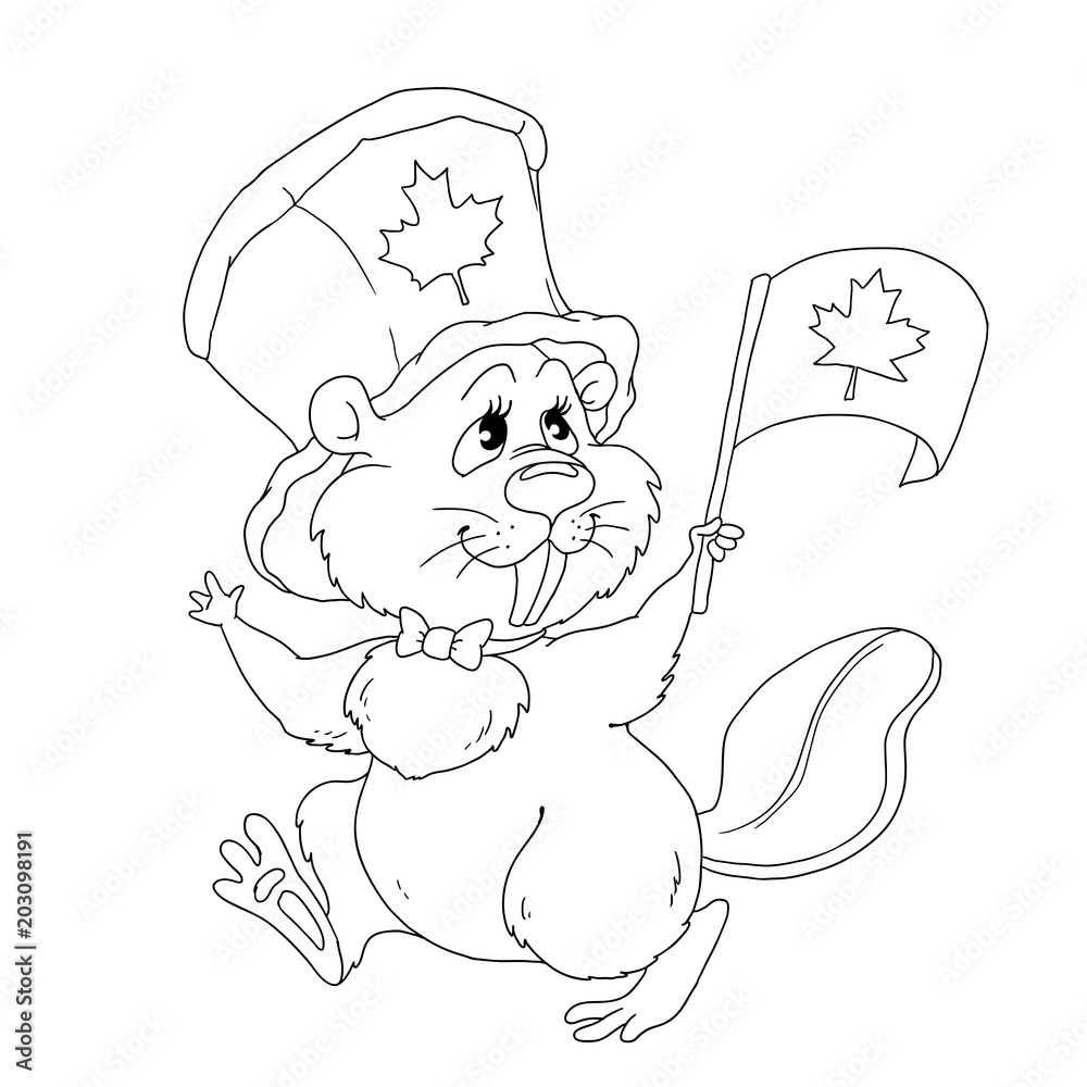Funny beaver for Canada Day. Cartoon character beaver vector isolated ...