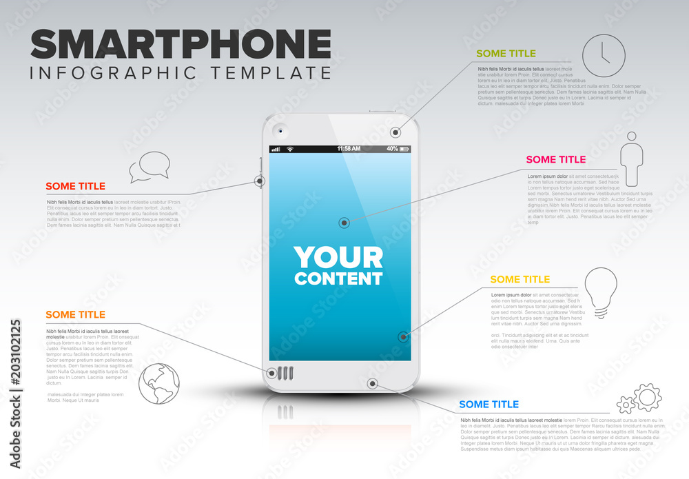 Smart Phone Infographic Layout Stock Template | Adobe Stock