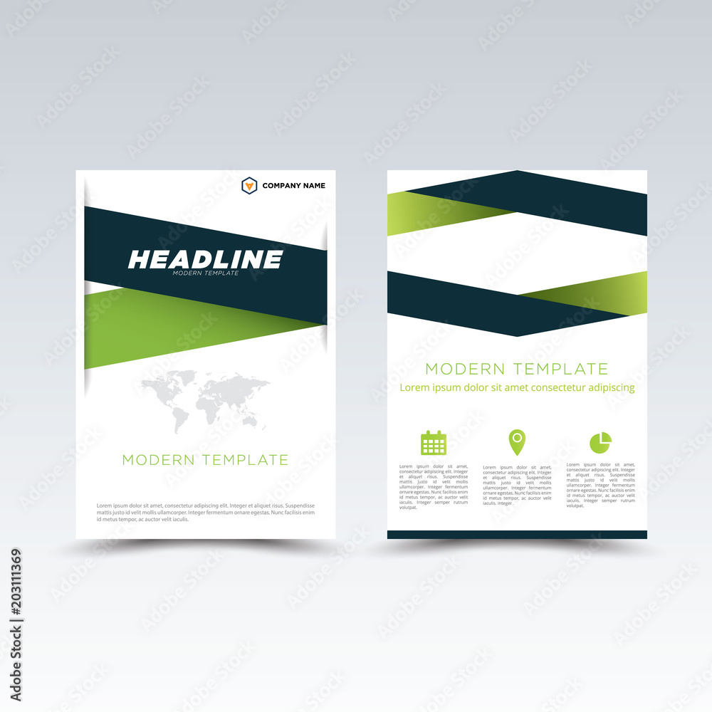 Vector Brochure Flyer design Layout template, size A4, Front page and ...