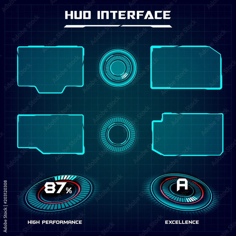 HUD UI for business app. Futuristic user interface HUD and Infographic ...