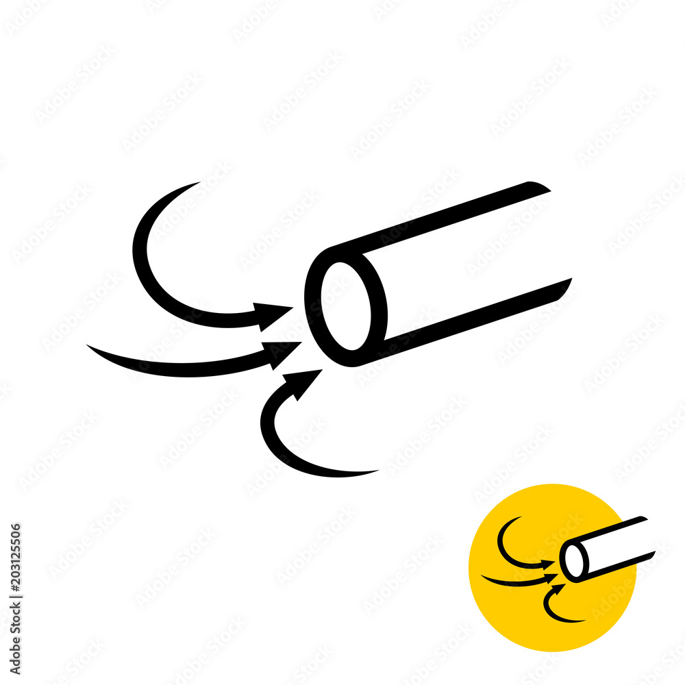 Suction icon with hose or tube suck in air. Stock Vector | Adobe Stock