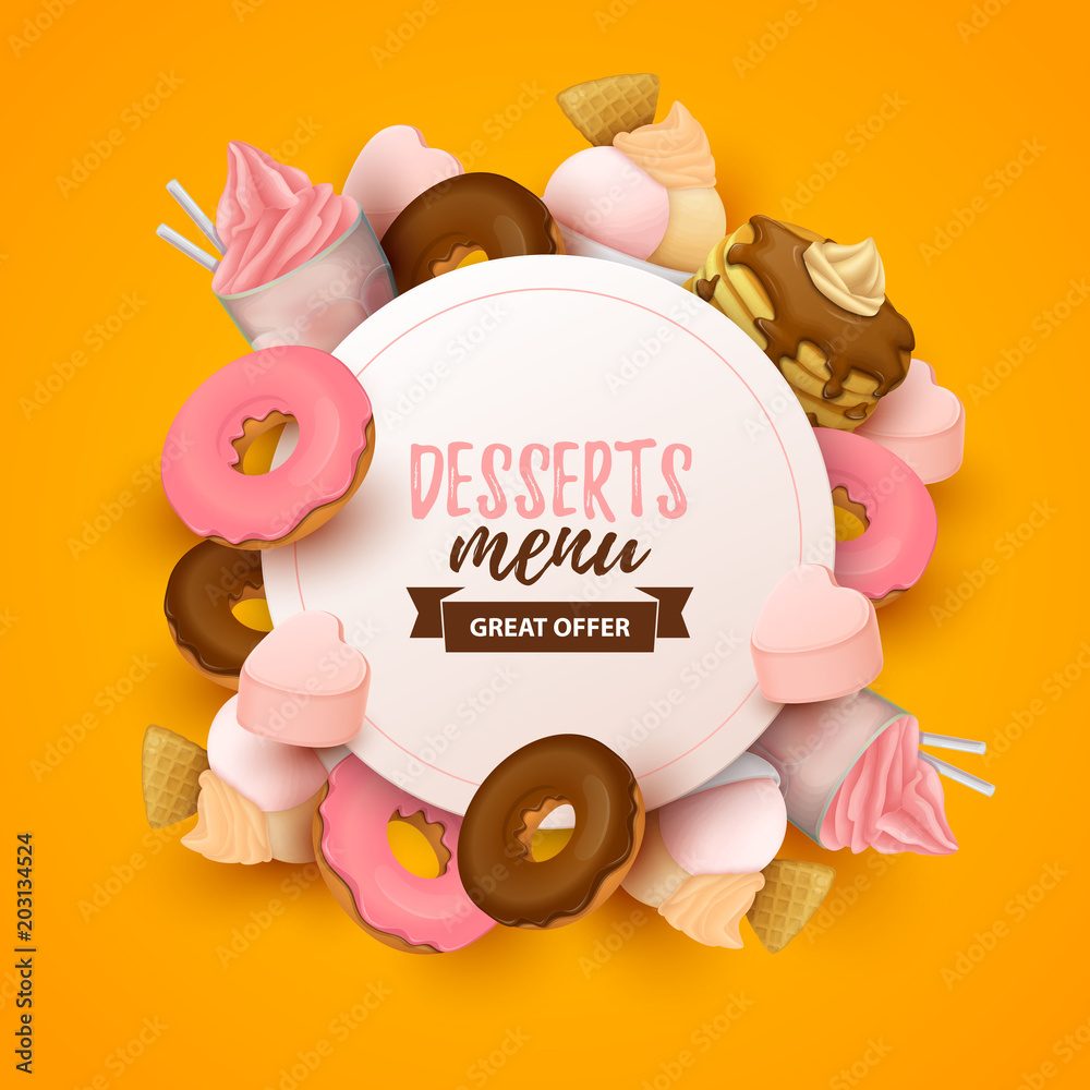 Colorful background with sweets. Vector Illustration Stock Vector ...