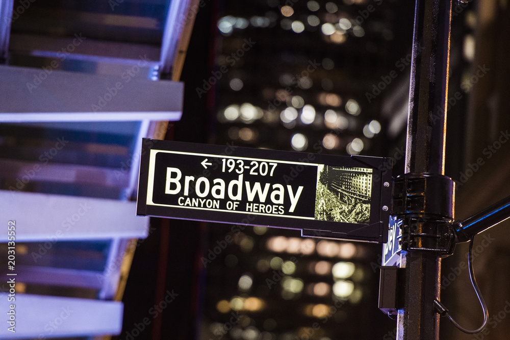 Broadway Signs At Night