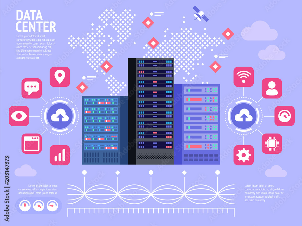 Data Center infographic. Stock Vector | Adobe Stock