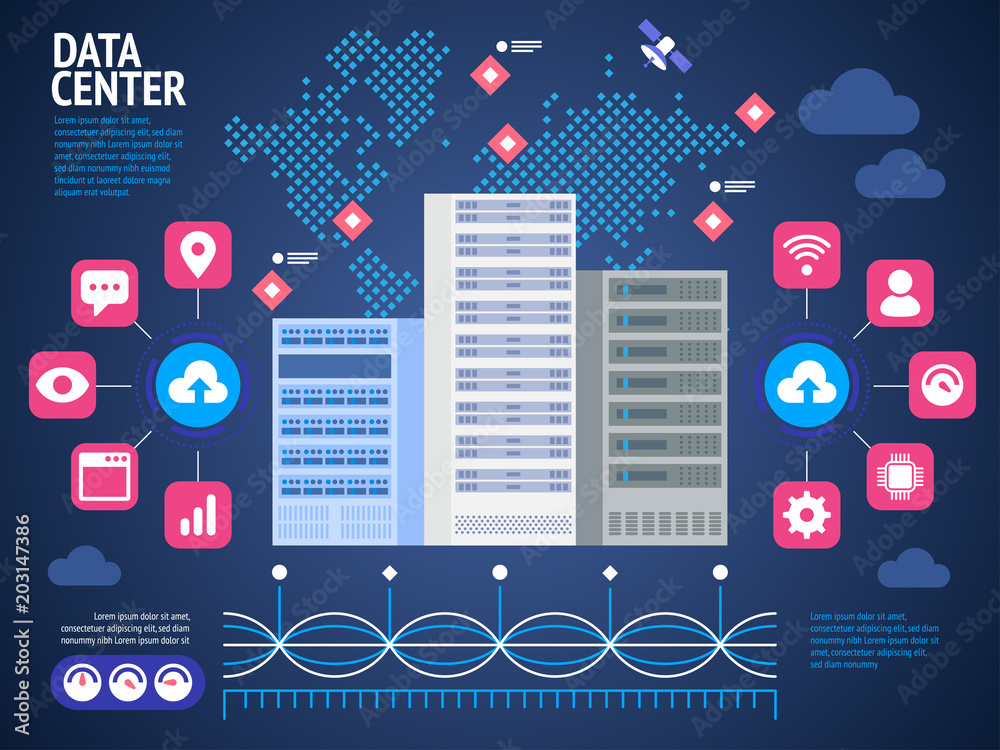 Data Center infographic. Stock-Vektorgrafik | Adobe Stock
