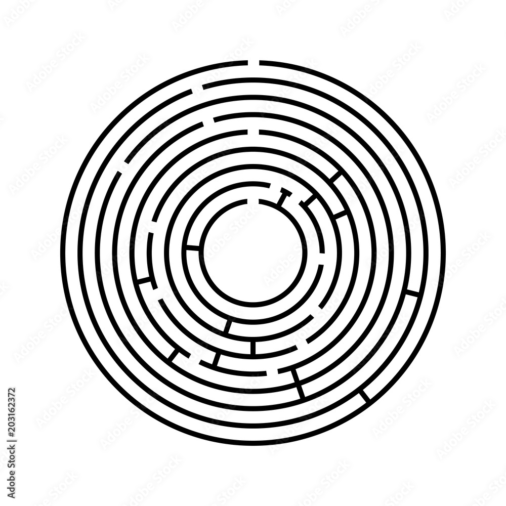 Abstract round maze. An educational game for children and adults ...