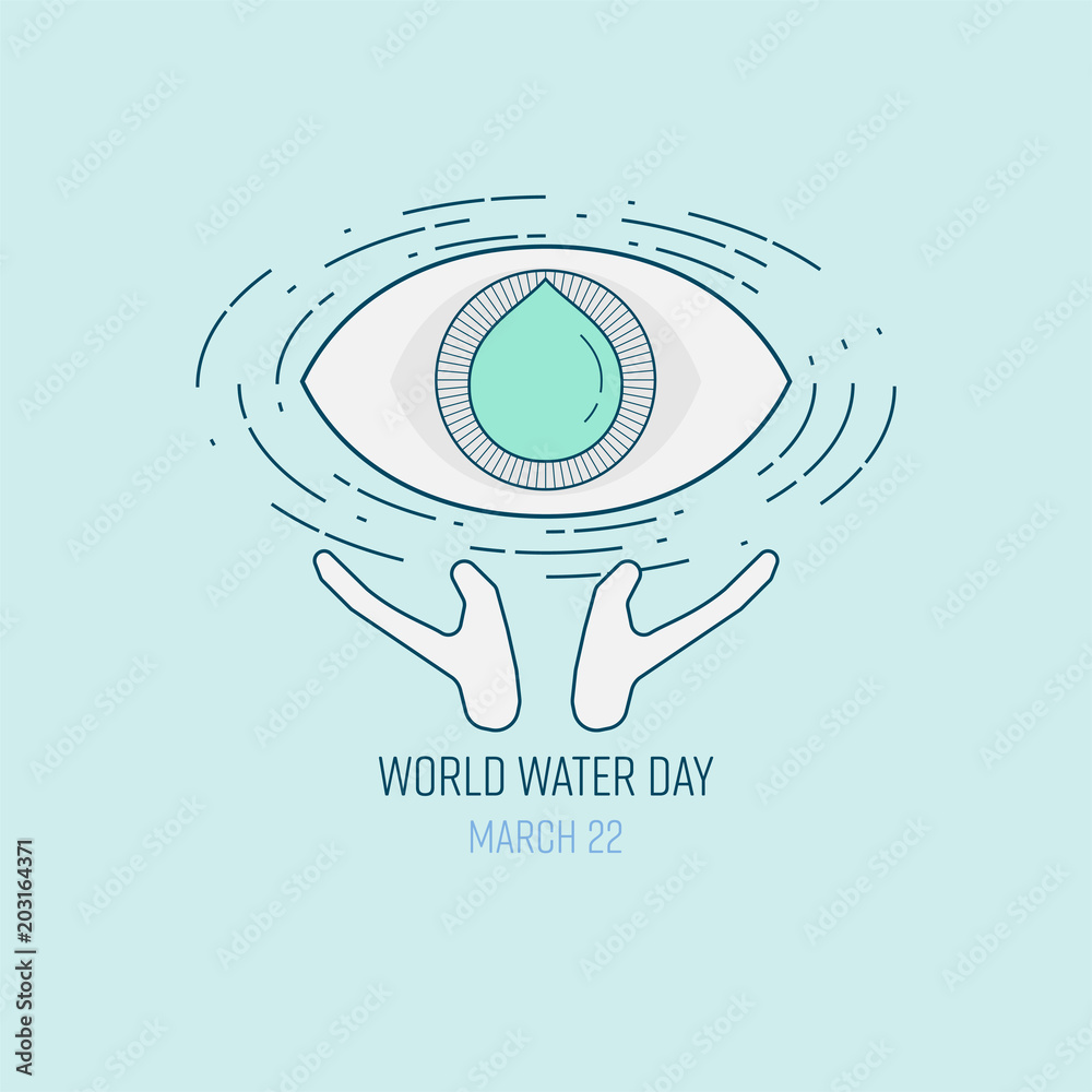 Human eye with water drop in iris conceptually represent seeing the ...