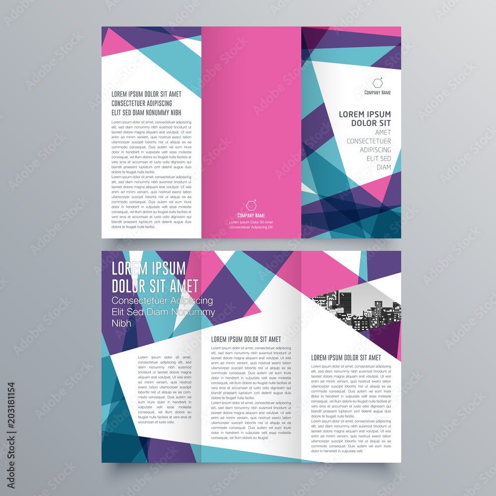 Vetor de Brochure design, brochure template, creative tri-fold, trend ...