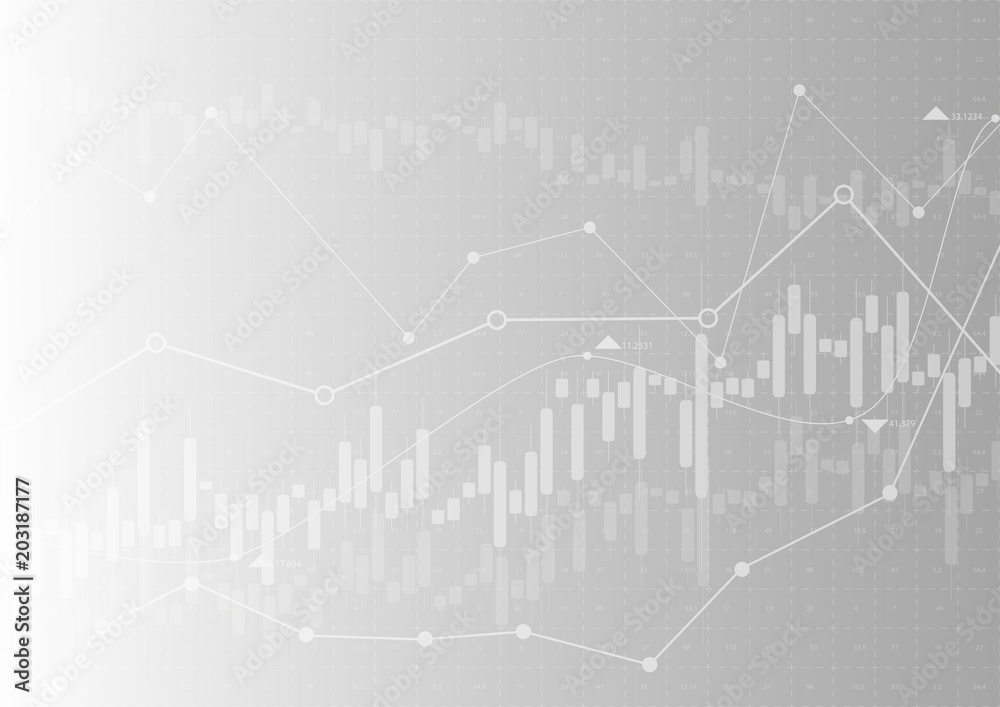 Business graph on gray background design. Economic diagram. Vector ...