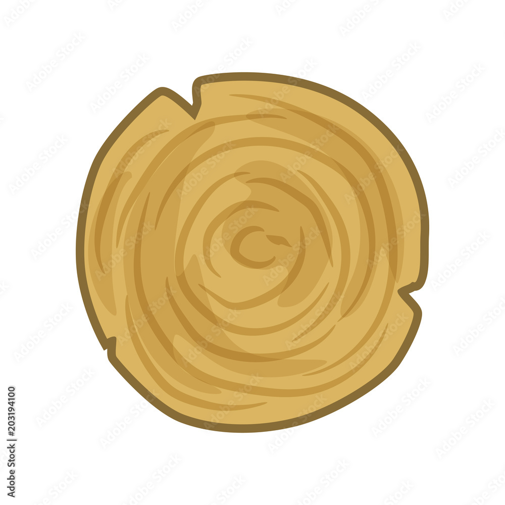 Tree trunk section, landscape design element, pathway cover, top view ...