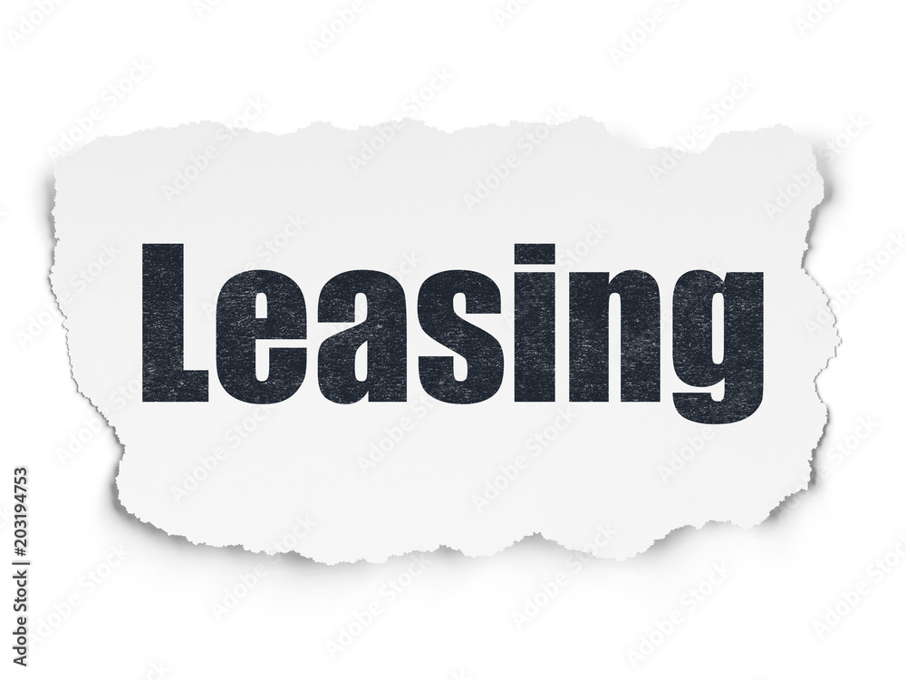 Business concept: Painted black text Leasing on Torn Paper background with Scheme Of Binary Code ...