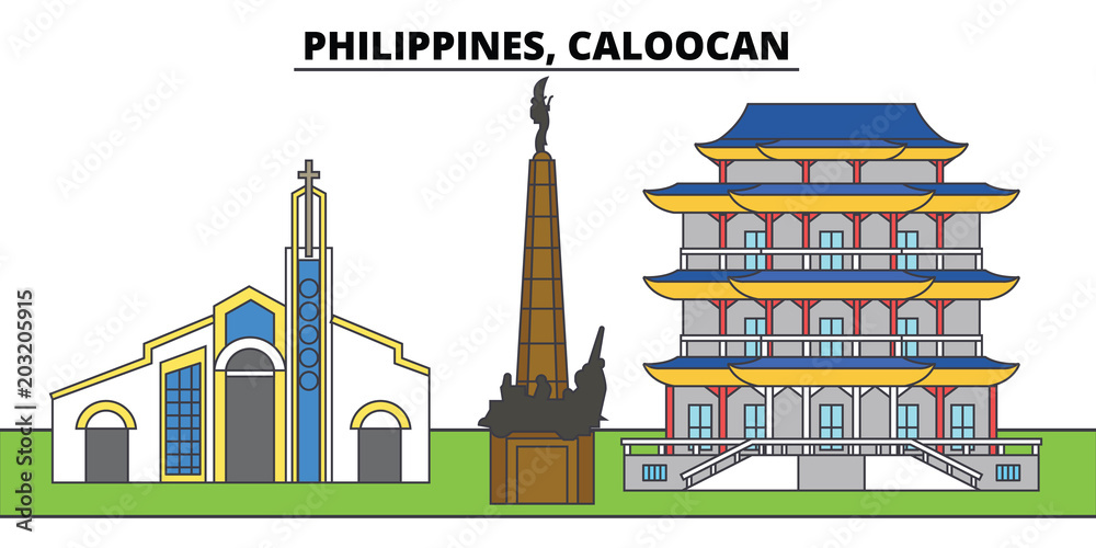 Philippines, Caloocan. City skyline, architecture, buildings, streets ...