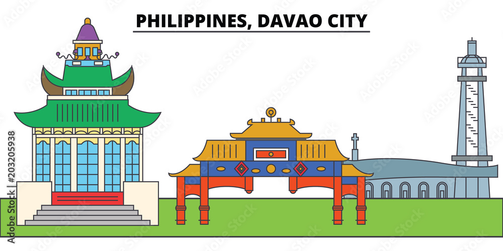Philippines, Davao City. City skyline, architecture, buildings, streets ...