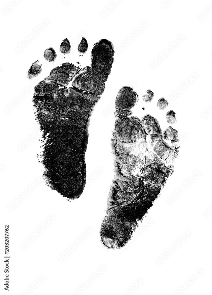Newborn Baby Feet Isolated Stock Illustration | Adobe Stock