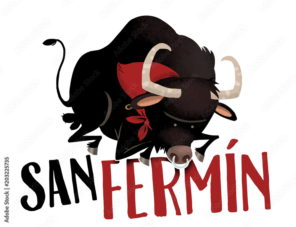 toro de San Fermin ilustración de Stock | Adobe Stock