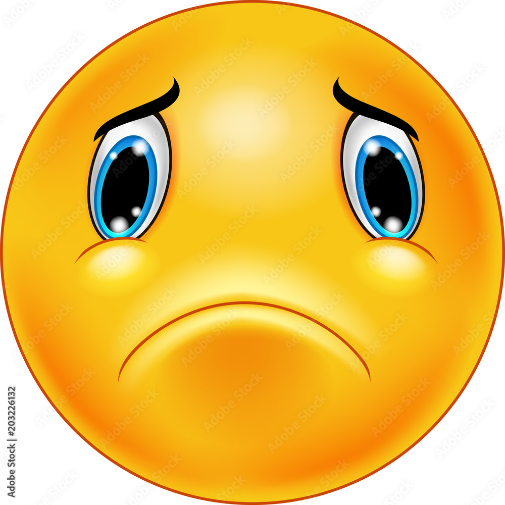 Sad emoticon face Stock Vector | Adobe Stock