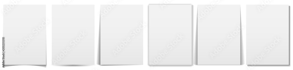 Set of paper effect with transparent realistic shadows. Web banner ...