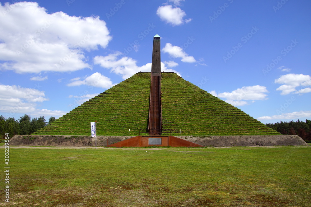 The Pyramid of Austerlitz,the Netherlands. The 36-metre-high pyramid ...