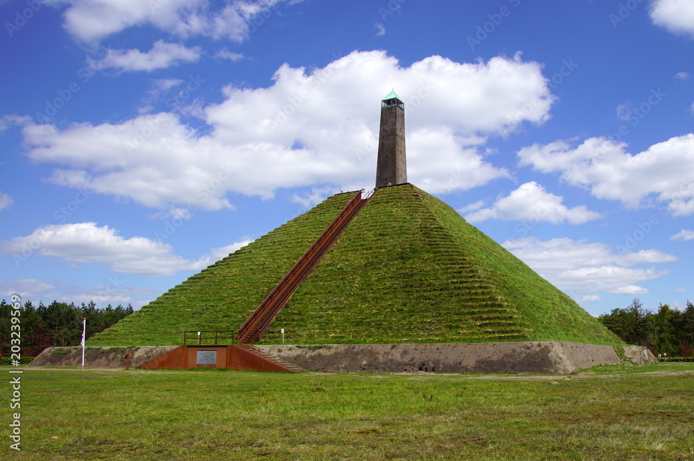 The Pyramid of Austerlitz,the Netherlands. The 36-metre-high pyramid ...