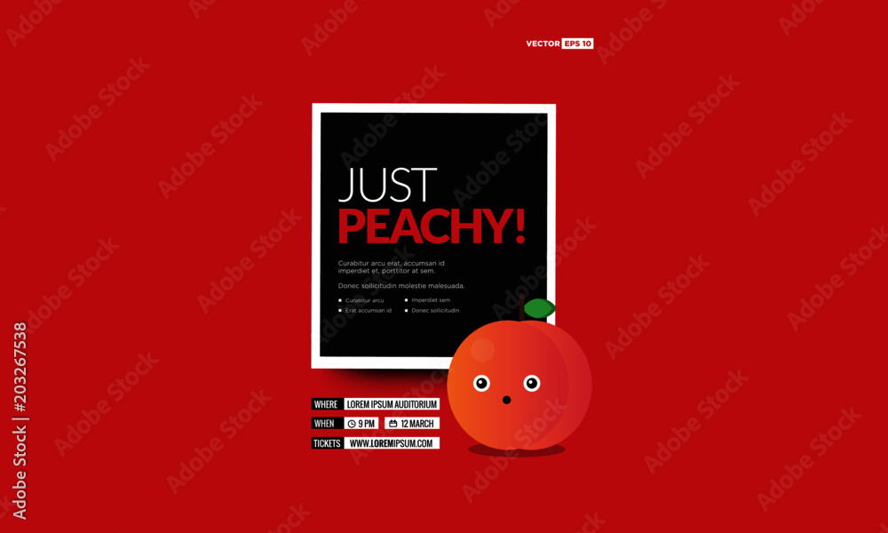 Just Peachy Party Poster Template Design With Time Date and Venue Box ...