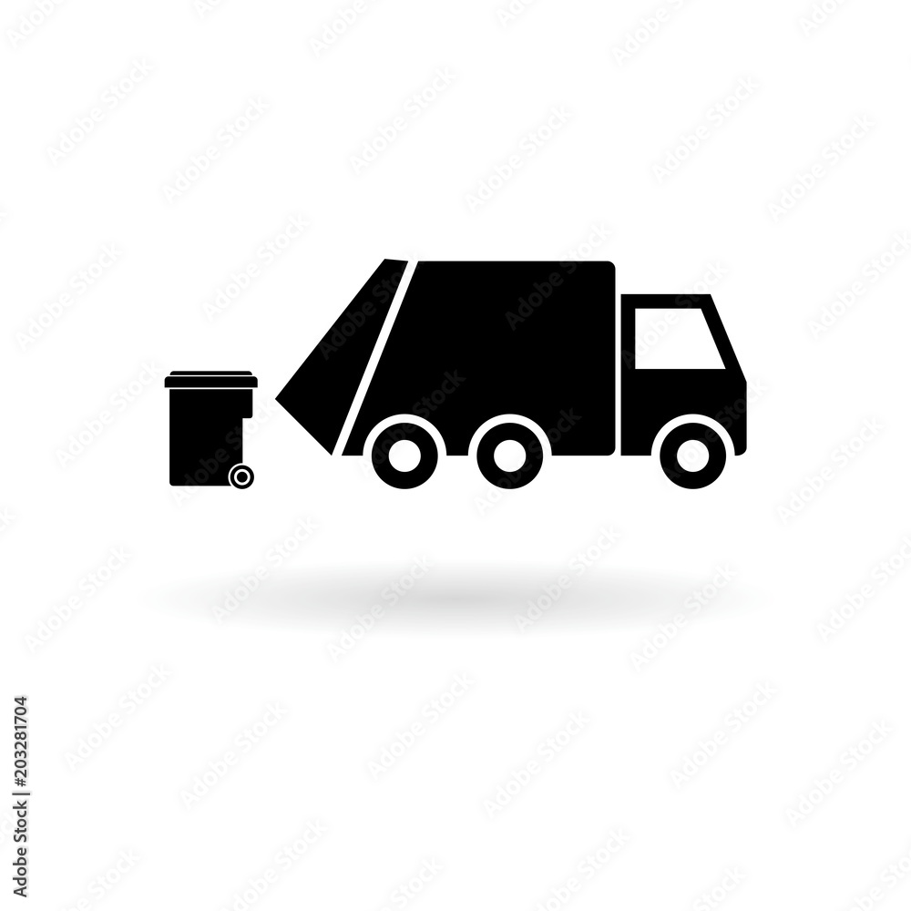 Recycle truck icon, Garbage Truck Stock Vector | Adobe Stock