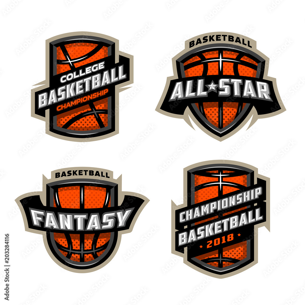 Set of Basketball sports logos. Stock Vector | Adobe Stock