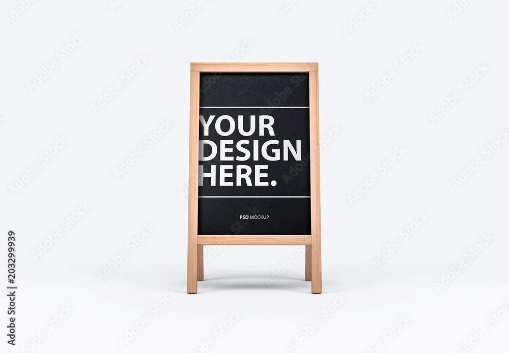 Wooden Easel Menu Board Mockup Stock Template | Adobe Stock