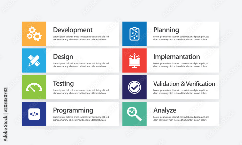 Software Engineering Infographic Icon Set Stock Vector | Adobe Stock