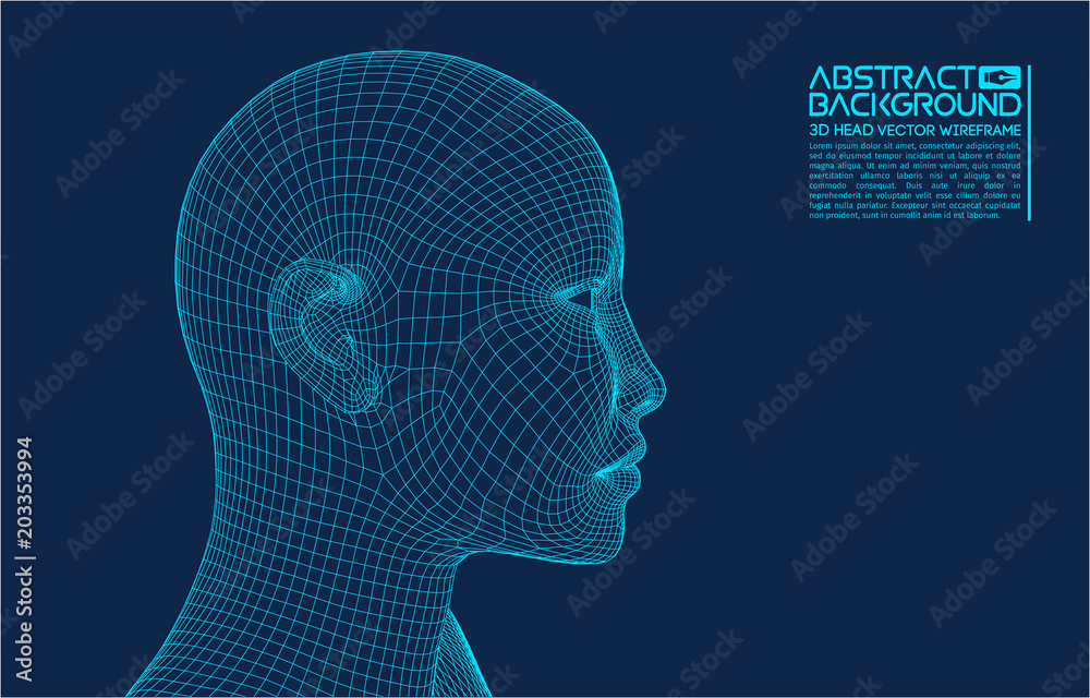 Ai digital brain. Artificial intelligence concept. Human head in robot ...