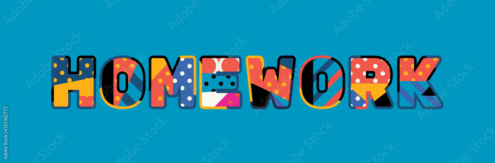 Homework Concept Word Art Illustration Stock Vector | Adobe Stock