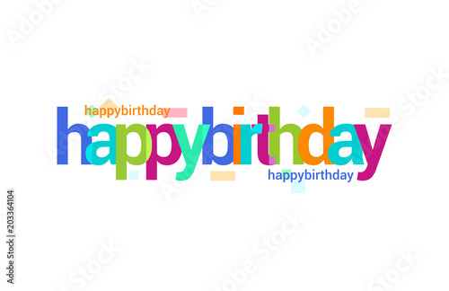 Happy Birthday Overlapping vector Letter Design Stock Vector | Adobe Stock