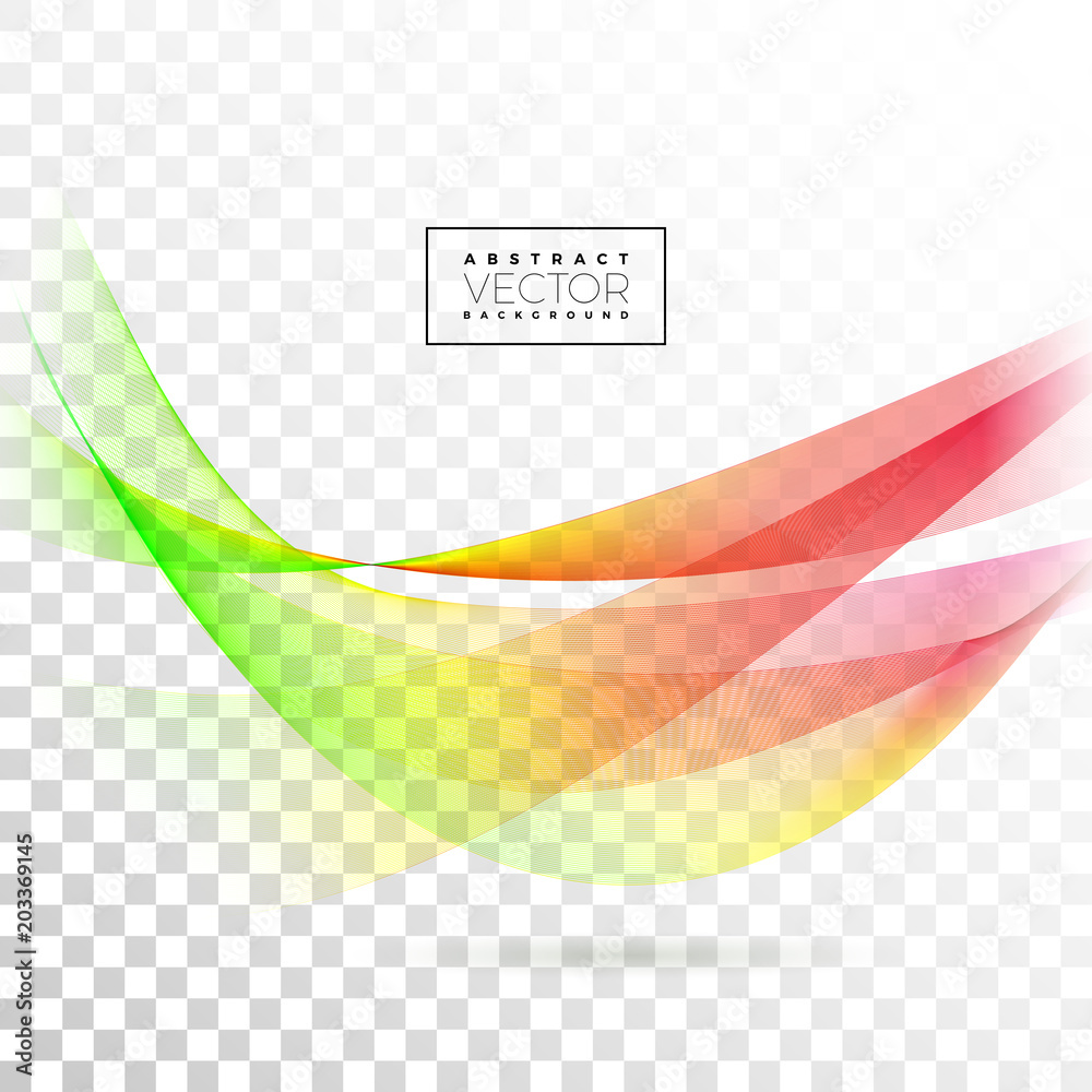 Abstract Wave Design on Transparent Background. Vector Illustration ...