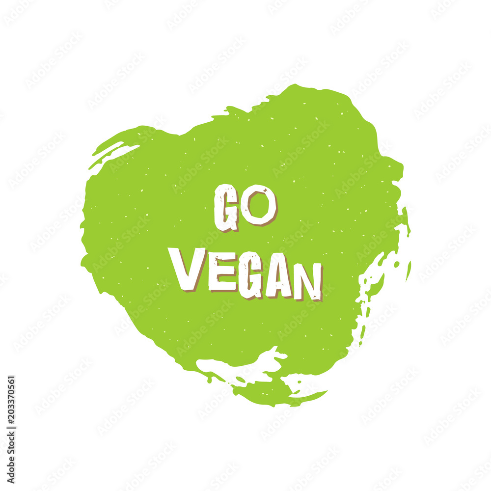 Go vegan. Eco, fresh, bio, raw, organic green design template. Healthy ...