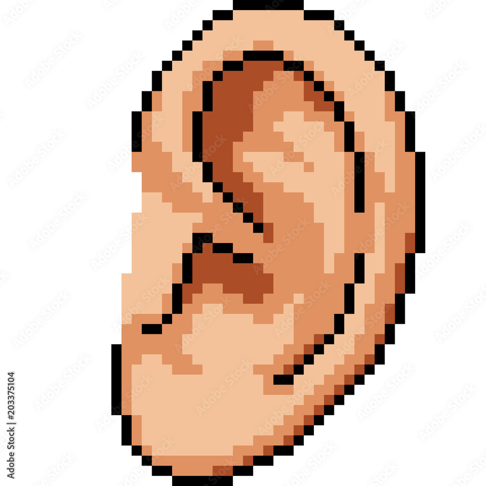 vector pixel art ear Stock Vector | Adobe Stock
