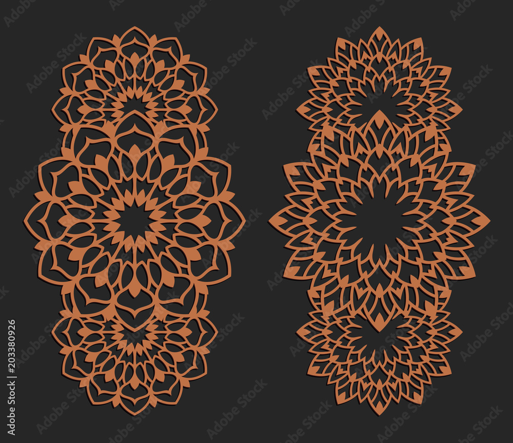 Laser cutting set. Wall panels. Jigsaw die cut ornaments. Lacy cutout ...