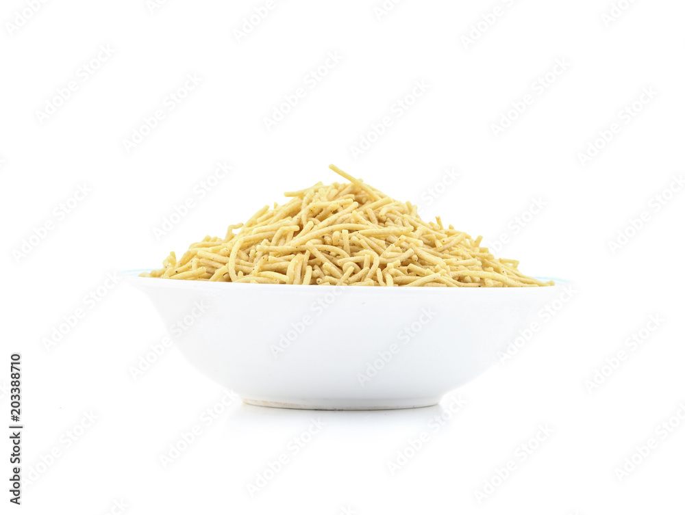 Indian Namkeen Food Aloo Sev also know as namkin and nimco a popular ...