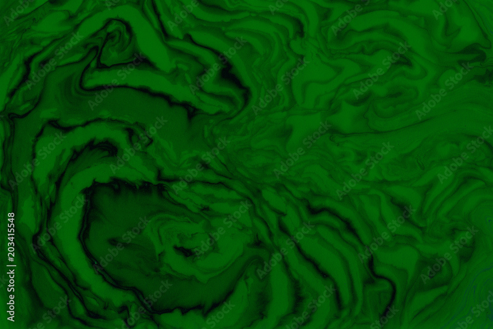 Suminagashi marble texture hand painted with green ink. Digital paper ...